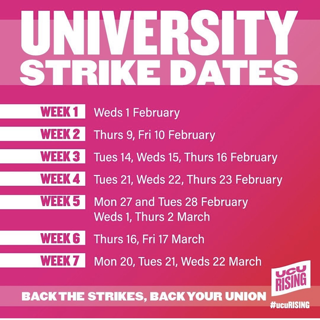 Strike Dates: February & March | University of Leicester UCU Strike Dates: February & March | University of Leicester UCU